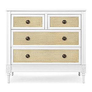 Delta Children Madeline, Dresser w Interlocking, Bianca White/Textured Almond
