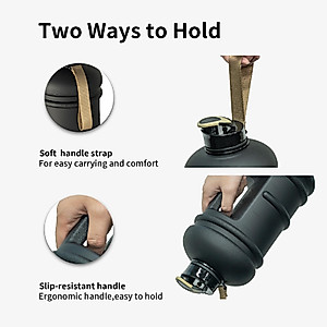 TOOFEEL 2 Liter Water Bottles - Half Gallon Water Bottle BPA Free - Ideal for Gym, Big Water Jug, Reusable Sports Bottle with Measurements Marked Drink Container (2.2L 74oz Matte Black Water Jugs)