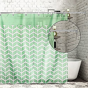 VEGA U Tension Shower Curtain Rod Anti-slip No Drill for Bathroom Bedroom Study Window Closet Doorway, 43-72 inch Adjustable (Silver)