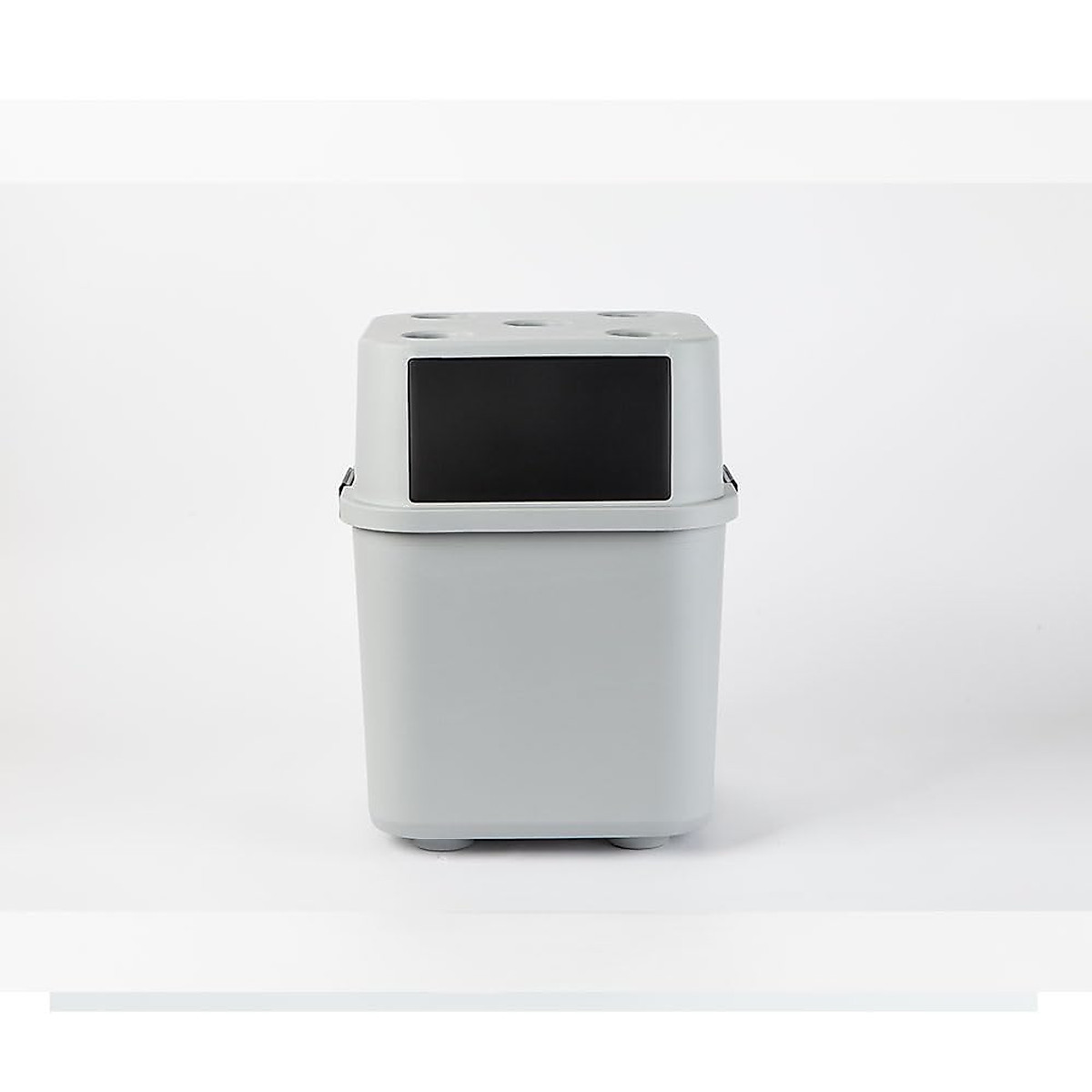 [PlaFarm] 12 Gallon Recycle Bin with Block Stacking System | Space Saving Bin | Made in Korea (Gray)