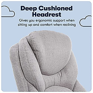 Serta Works Executive Office Chair with Back in Motion Technology, Seamless Light Gray Fabric