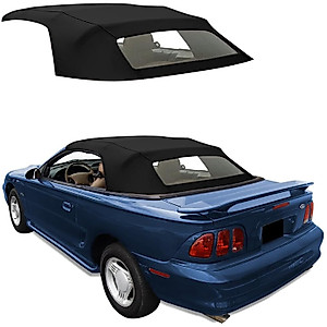 Sierra Auto Tops Replacement Convertible Soft Top with Heated Glass Window, fits Ford Mustang models 1994-2004, Premium Grade Sailcloth Vinyl, Black