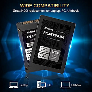 INLAND Platinum 128GB SSD SATA III 6Gb/s 2.5" 7mm TLC 3D NAND Internal Solid State Drive (128GB)