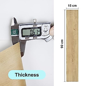 Skyblur Vinyl Planks Flooring Peel and Stick Floor Tile Natural Wood Tiles for Floor Stickers Removable Self Adhesive Tiles Bathroom Floor Vinyl Tiles for Kitchen Floor 35x6 Inch 4 Pcs