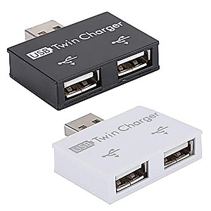 MNTT USB Splitter Charger White for Phone Tablet Computer Black Adapter Hubs(White)