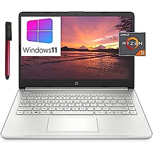 2022 Newest HP 14 14.0" FHD Laptop Computer, Hexa-Core AMD Ryzen 5 5500U up to 4.0GHz (Beat i5-1135G7), 16GB DDR4 RAM, 512GB PCIe SSD, WiFi 6, Bluetooth 5.2, Type-C, Windows 11, BROAG 64GB Flash Drive