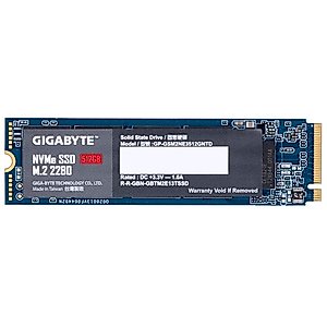 Gigabyte NVMe 1.3/ M.2/ PCIe 3.0x4/ 512GB SSD (GP-GSM2NE3512GNTD)