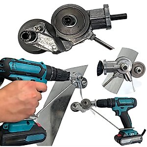 VVP 2023 New Electric Drill Plate Cutter,Metal Nibbler Drill Attachment with Adapter For DIY, Sheet Metal Knife for Cutting Iron, White Sheet, Steel,Copper, Aluminum(1PC)