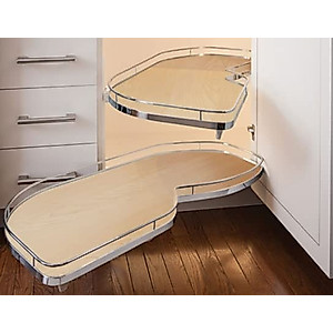 Lemans II Set 2-Shelf Lazy Susan with Soft-Close for Blind Base Corner Cabinets (574 sq. Model 40, Tray Size: 12", Swings Left)
