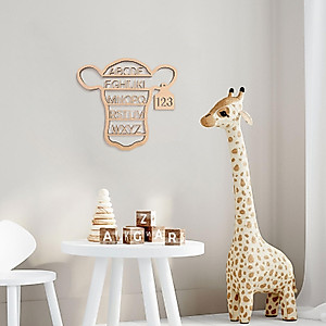 Nichake Western Nursery Wall Decor Neutral Cow Alphabet Wall Art,3D Cut ABC Letters Signs,Boho Wall Decor for Nursery, Bedroom, Playroom,and Kids Room