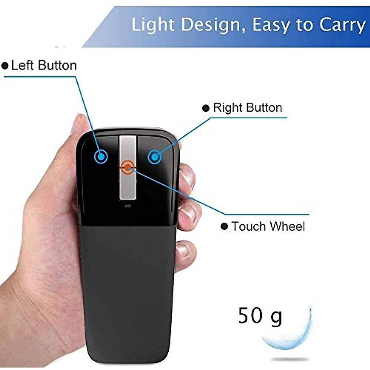 Wireless Mouse Foldable Folding Mice for Microsoft Laptop PC Mac