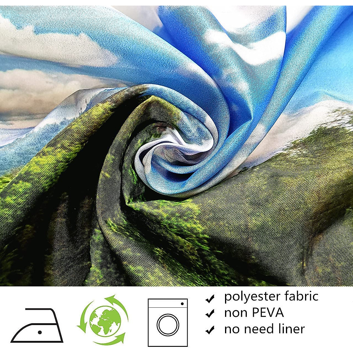 LB Pink Floral Shower Curtain for Bathroom, Blue and Green Butterfly with Leaf on White Fabric Shower Curtain with Hooks, Country Nature Botanical Bathroom Curtain Shower Set, 60" W x 72" L