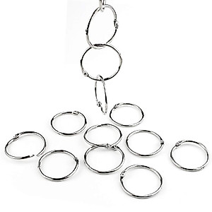 Neworkg 30 Pcs Book Rings, Loose Leaf Rings(1.5 inch), Nickel Plated Steel Binder Rings with a Metal Hole Puncher