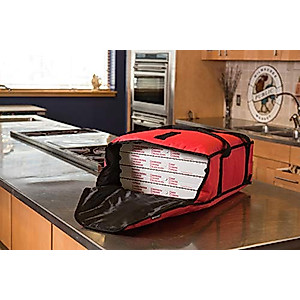 Carlisle FoodService Products PB17 Commercial Insulated Pizza/Food Delivery Bag, 5" H x 16.5" W x 17" D, Red