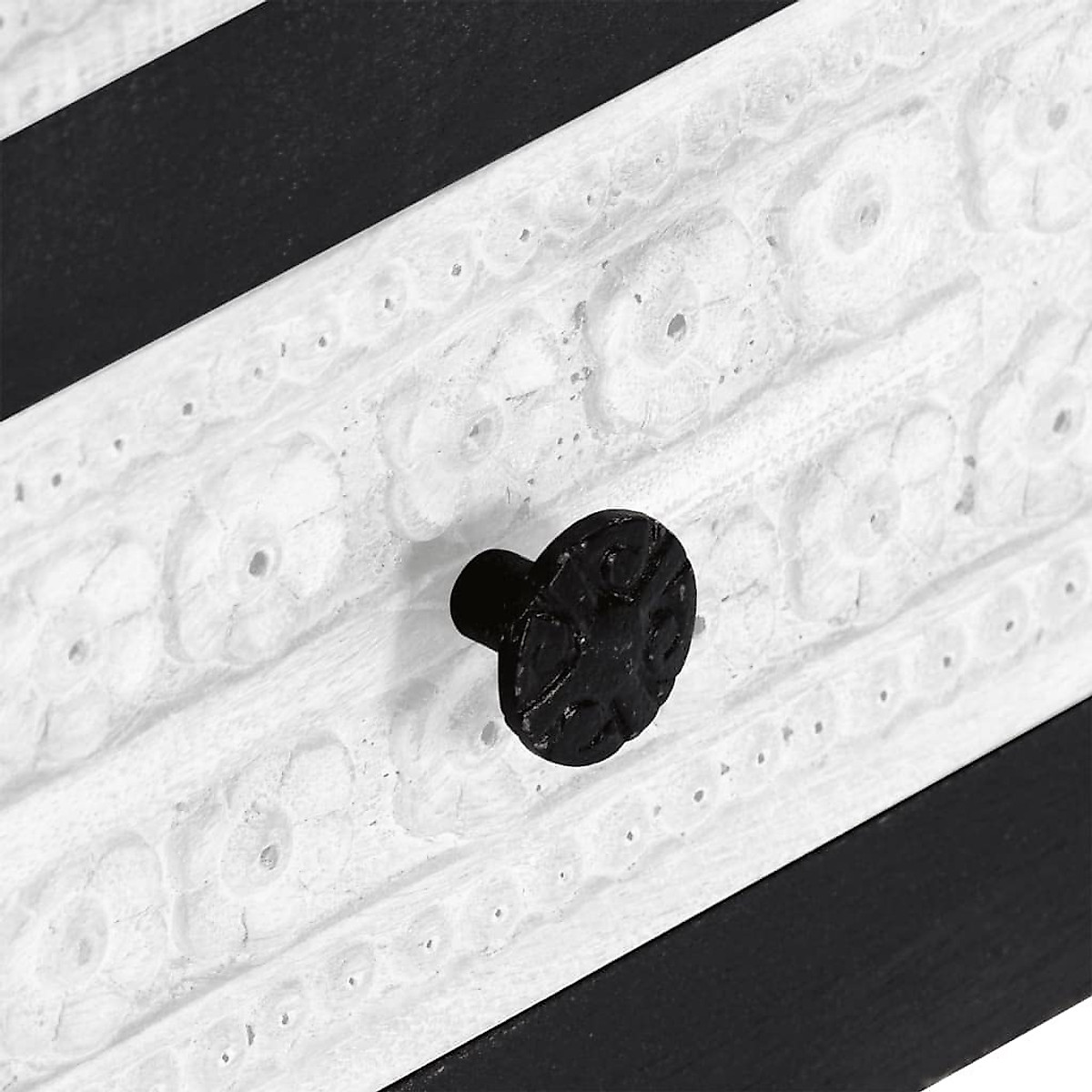 vidaXL TV Stand, TV Unit for Living Room Bedroom, Sideboard with Drawer, TV Console Media Cabinet Entertainment Center, Gray& White Solid Wood Mango