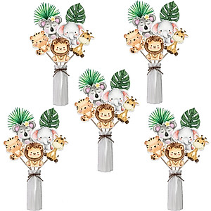 28 Pcs Safari Table Centerpieces Baby Shower Decorations Centerpiece Sticks Oh Baby Centerpieces Tables Toppers for Boys Kids Party Supplies