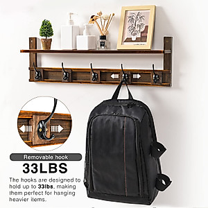 Popin Lover Coat Rack Wall Mount with Shelf, 28.9 Inches Coat Hooks Wall Mounted with 5 Hooks, Hat Wall Hooks for Hanging in Entryway, Living Room, Bathroom, Bedroom