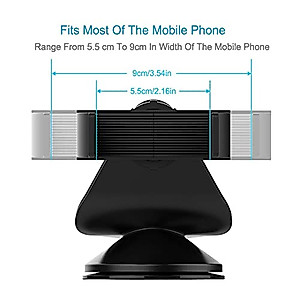 Arteck Car Mount, Universal Mobile Phone Car Mount Holder 360° Rotation for Auto Windshield and Dash, for Cell Phones Apple iPhone 14, 14 Pro, 14 Pro Max, 13, 12, 11, Xs, SE, Android Cellphone, GPS