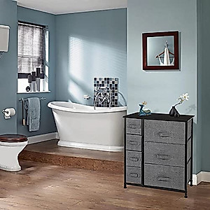 n/a Dresser with 7 Drawers Furniture Storage Tower Unit for Bedroom Hallway Closet Office Organization Steel Frame Wood (Color : A)