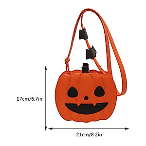 Lushandy Halloween Pumpkin Crossbody Bag for Women Novelty Pumpkin Purse Halloween Devil Shoulder Bag Funny Crossbody Purse