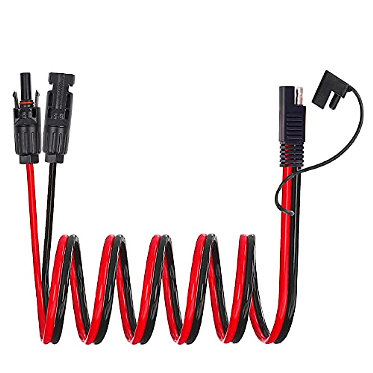 OUOU SAE Connectors Adapter 10AWG Solar to SAE Adapter Cable with 1pcs SAE to SAE Polarity Reverse Connectors -1M/3.3FT (Black+Red)