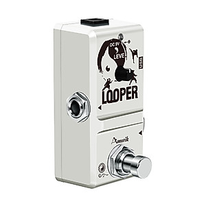 Amuzik Looper Electric Guitar Effect Loop Pedal 10 Minutes of Looping Unlimited Overdubs USB Port True Bypass