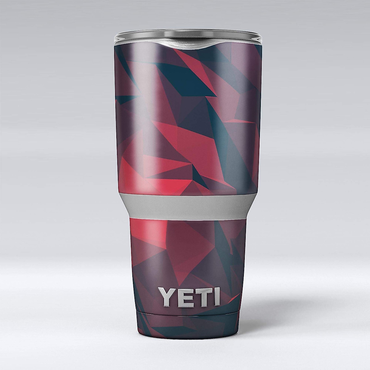 Design Skinz Dark Red Geometric V16 - Skin Decal Vinyl Wrap Kit Compatible with The Yeti Rambler Cooler Tumbler Cups