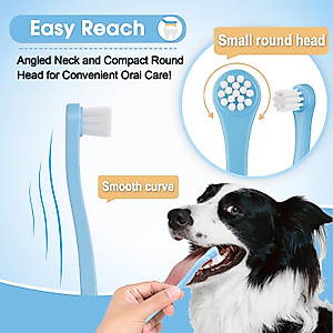 VVHOMIFE Dog Tooth Brushing Kit Achieve Optimal Dog Dental Care with The Premium Dog Toothbrush Set - Healthy Teeth, Fresh Breath, and Easy Cleaning-blue-5pcs