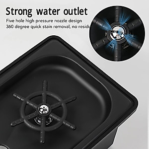 Pitcher Rinser Stainless Steel From Opening Kitchen Sink Automatic Glass Cup Washer for Hotel Bar Coffee Milk Tea Cup Black Your Hands (Small)