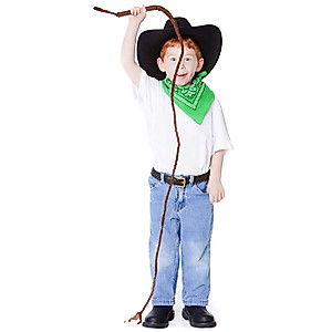 Skeleteen Faux Leather Brown Whip - 6.5' Woven Costume Accessories Whips - 1 Piece