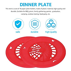 DOITOOL 10pcs Grill Plate Round Bbq Paper Plate Trays Disposable Plates Holder Bbq Plate Tray Floral Paper Plates Snack Platter Colorful Plates Picnic Plate Tray Thing Plastic Food Travel