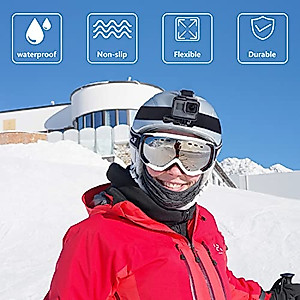 Haoyou Head Strap Mount with Storage Bag, Compatible with Gopro Hero 11/10/9/8/7/6/5/4/3+/3/Session/Hero 2018/Akaso/DJI Osmo and More Action Cameras