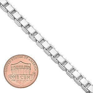 4.5mm Solid .925 Sterling Silver Square Box Chain Bracelet, 9 inches