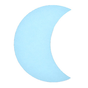 15-Pack, Baby Shower Baby Blue Crescent Moon, Cardstock, 2.5" Diameter