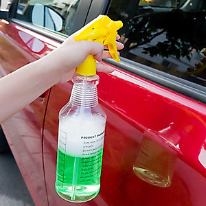 Youngever 4 Pack Empty Spray Bottles, 16 Ounce Spray Bottles for Cleaning Solutions, All - Purpose with Clear Finish, Pressurized Sprayer, Adjustable Nozzle, Printed Measurements and Checkbox