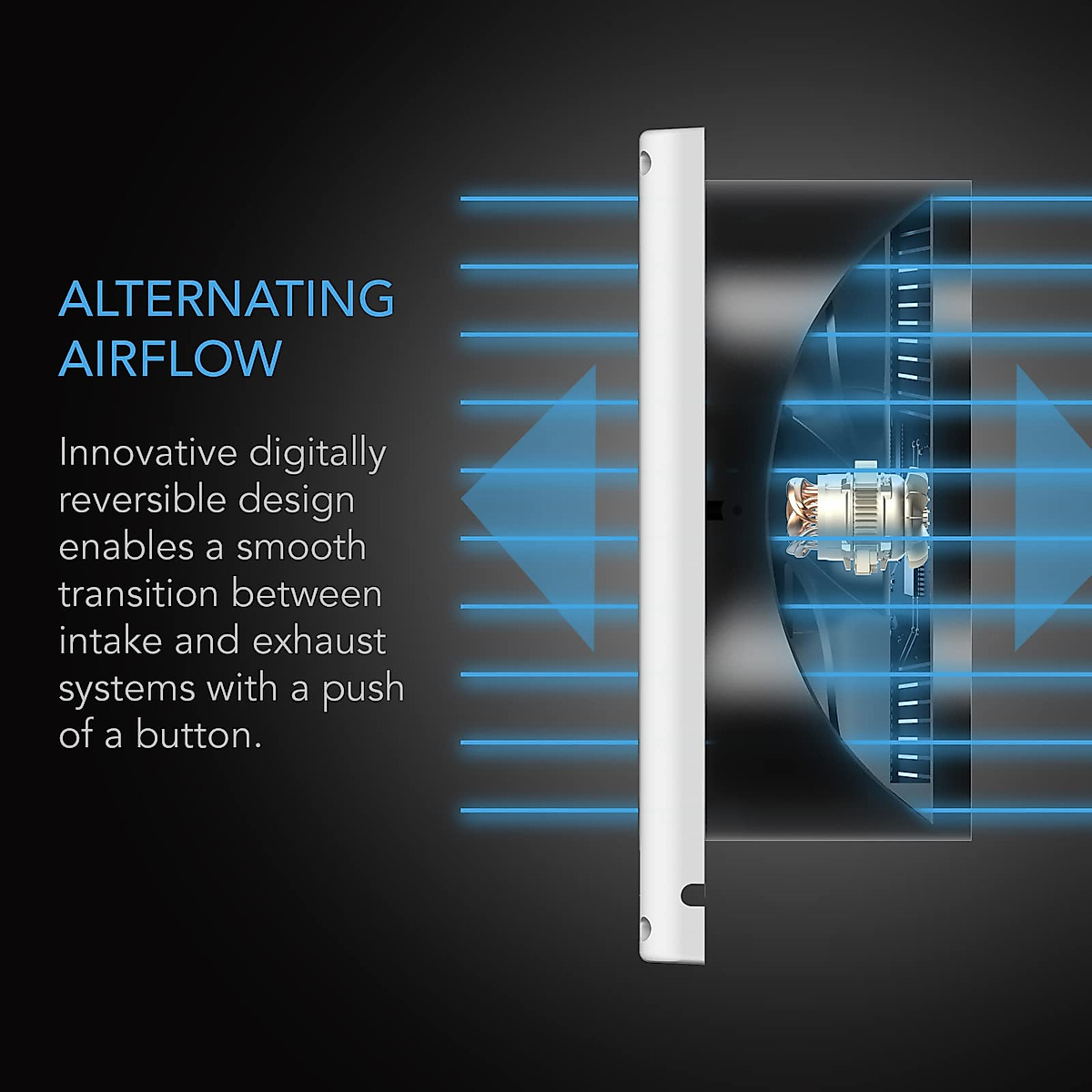 AC Infinity Room to Room Fan 8”, Two-Way Airflow Through-the-Wall Fan with Temperature Controller, Precise 10-Speed Quiet In-Wall Vent Fan for Kitchen, Laundry Room, and Workshops