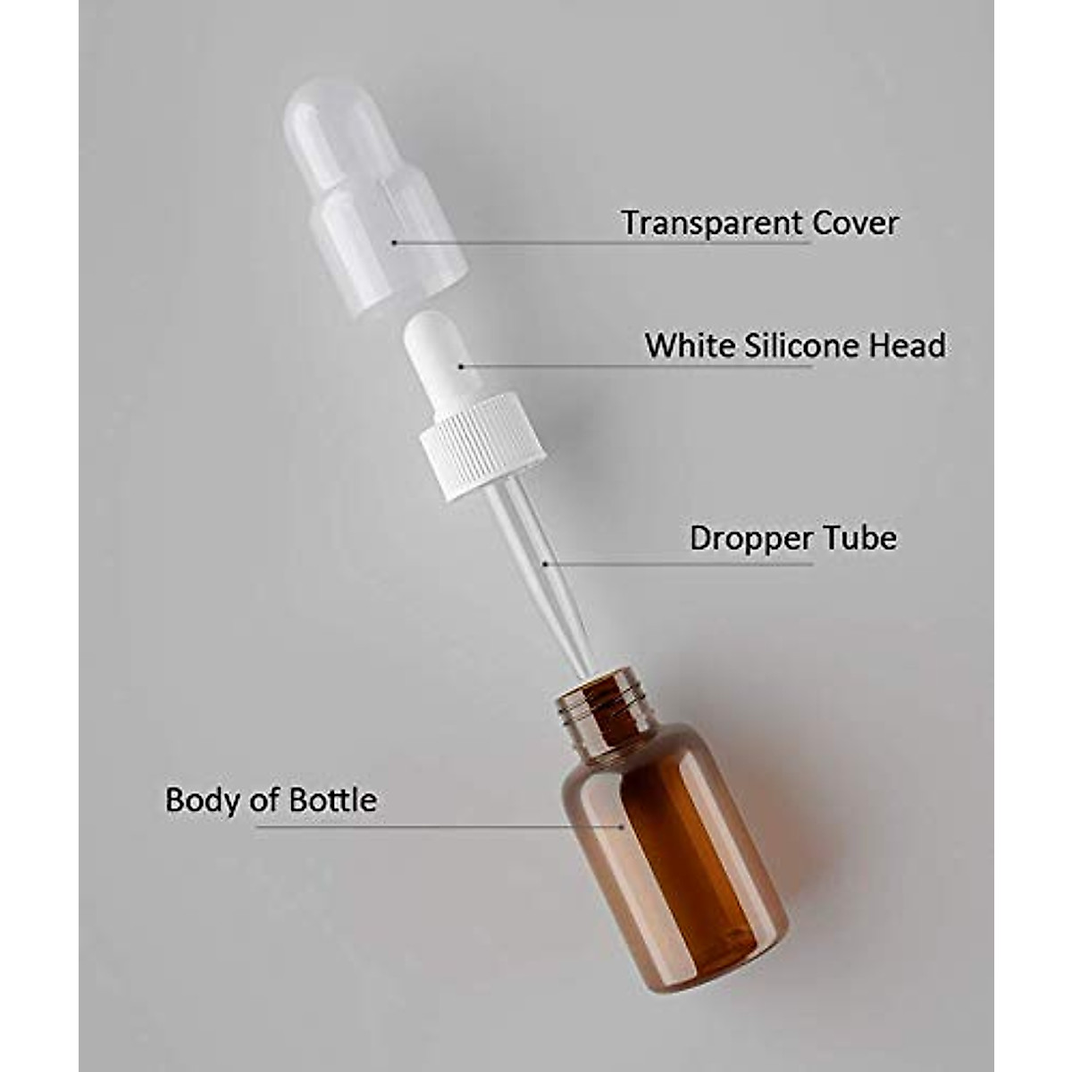 erioctry 6PCS 25ml Brown Plastic Dropper Bottles with Silicone Pipettes and Rubber Head/Essence Makeup Cosmetic Sample Container Bottle for Essential Oil Aromatherapy Use