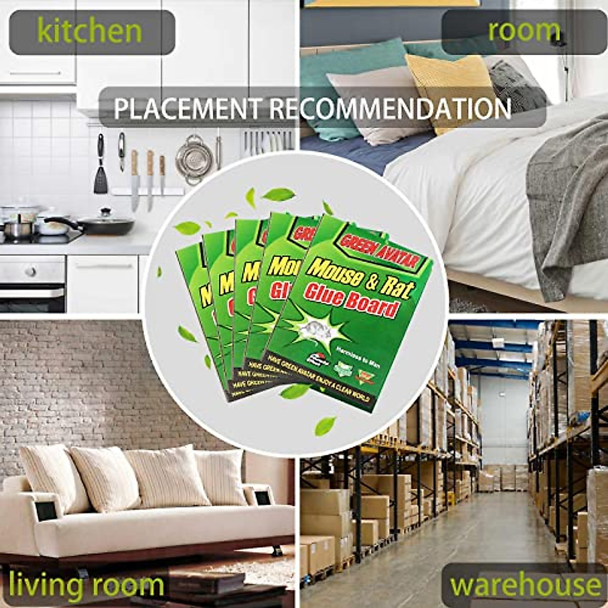 Ezoon 12 Pack Large Mouse Glue Traps with Enhanced Stickiness, Rat Mouse Traps, Snake Mouse Traps Sticky Pad Board for House Indoor Outdoor, Easy to Set, Extra Large (8.3" x 12")