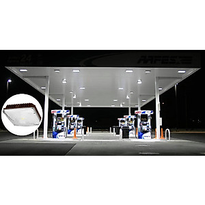 CYLED 120W LED Canopy Light Industrial Waterproof Explosion-Proof Outdoor High Bay Balcony Car Park Lane Gas Station Ceiling Light Equivalent 550W HID/HPS 16000 Lm 5500K DLC Qualified Pack of 2