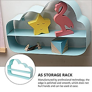 HOMSFOU 1pc Creative Shelves Holder Decorative Decor DIY Floating Shelve Display Exquisite Geometric Wall-Mounted Organizer Nursery Bedroom Hanging Metal Cloud Living