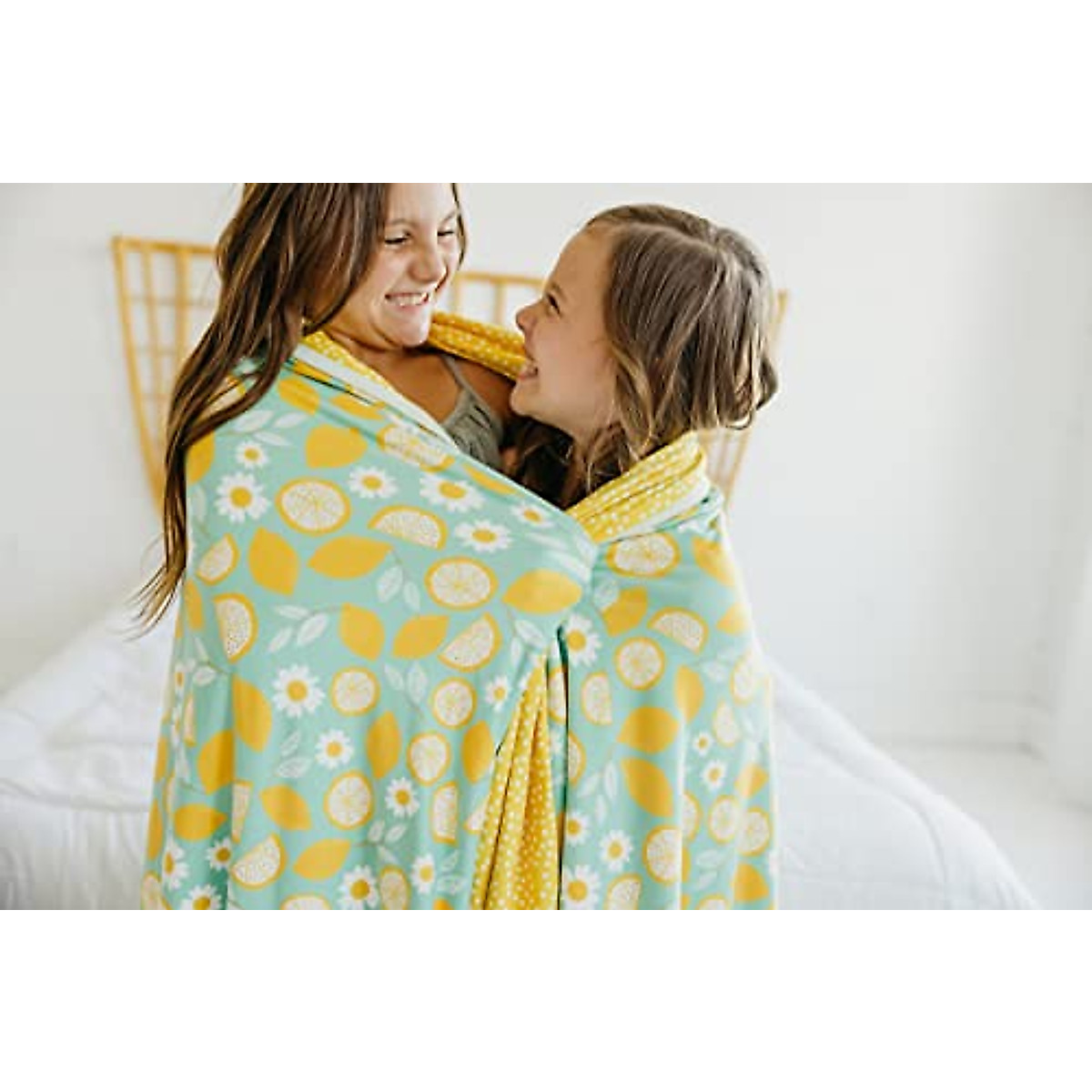 Copper Pearl Jumbo Premium Knit 3 Layer Stretchy Throw Blanket Lemon
