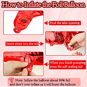 2025 Balloons, 40 Inch Foil Number Balloons, 2025 Balloon Numbers, New Years Decorations 2025 Balloons for Birthday Christmas Anniversary Graduation New Years Eve Party Supplies Decorations, Red