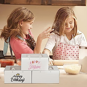 Feelfine 30pcs Cake Boxes 6x6x3 Inches White Bakery Boxes with Window Small Pastry Boxes Cookie Boxes Dessert Boxes for Cookies, Strawberries, Cupcakes, Pastries, Donuts