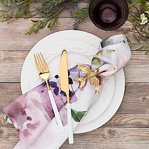 Hampton Forge Marion White Enamel & Gold Pvd18/10 5 Piece Set, 0.80 LB, Multi