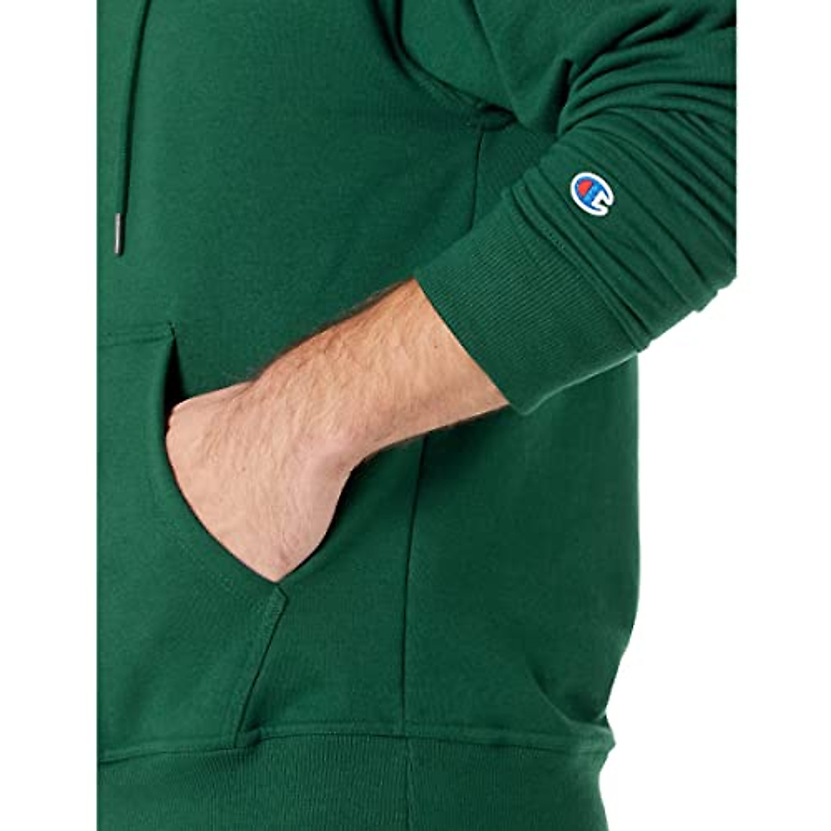 Champion Men's Powerblend Fleece Hoodie, C Logo Retired Colors, Forest Peak Green C Logo, X-Large