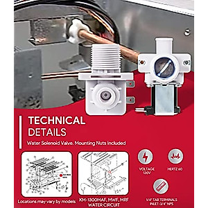 Replacement for Hoshizaki 3U0111-01 Water Valve, 120V, 60HZ, w/Mounting Nuts, J248-030