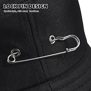 BESTOYARD Chic Unisex Bucket Hat Sunhat Bonnie Caps Summer Packable with Pin Piercing Decorations (Black), 30 x30 x 10 cm