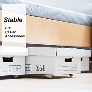 16 Pcs Small Wheels Mini Wheels Cute DIY Mini Casters Adhesive Plastic Castor Stick On Castors for Plastic Storage Bins Container Small Furniture Trash Can Box Moving Wheels