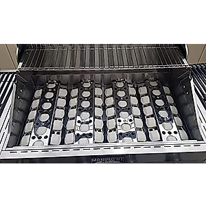 Cookingstar New Upgrade Stainless Steel Heat Plate, Heat Shield, Heat Tent, Burner Cover, Vaporizor Bar, and Flavorizer Bar Replacement for Select Turbo Gas Grill Models (Pack of 4)