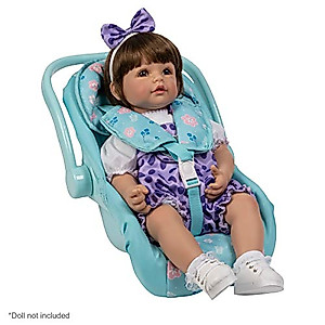 Adora Baby Doll Car Seat with with Removable Seat Cover - Machine Washable, Fits Most Dolls & Plush Animals Up To 20”, Birthday Gift For Children Ages 2+ - Blue Flower Power